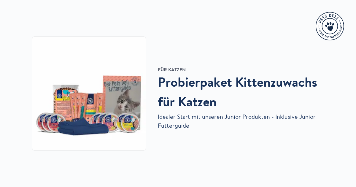 Junior Probierbox für Katzen mit hochwertigem Futterguide - Pets Deli